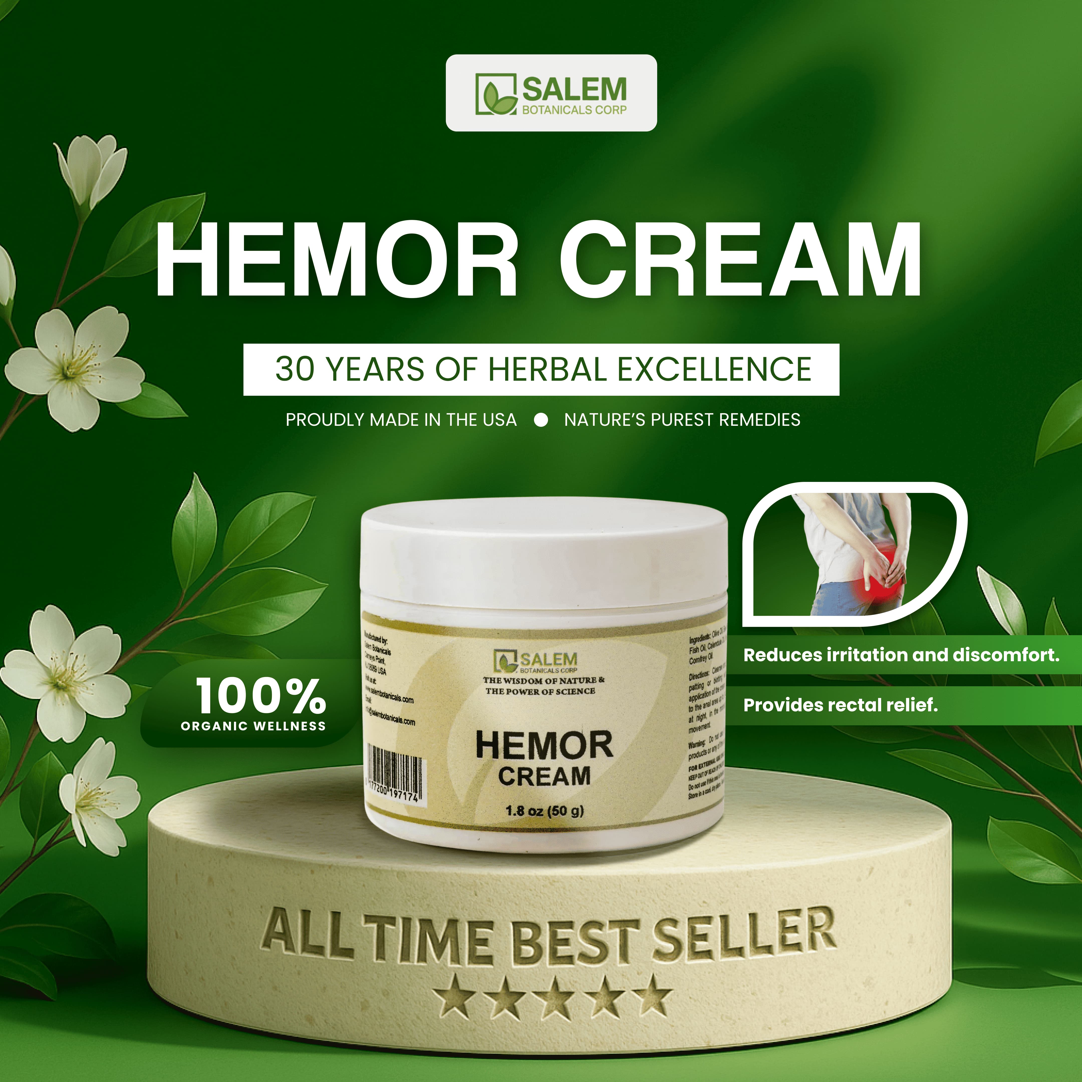 Hemor Cream Jar | Salem Botanicals