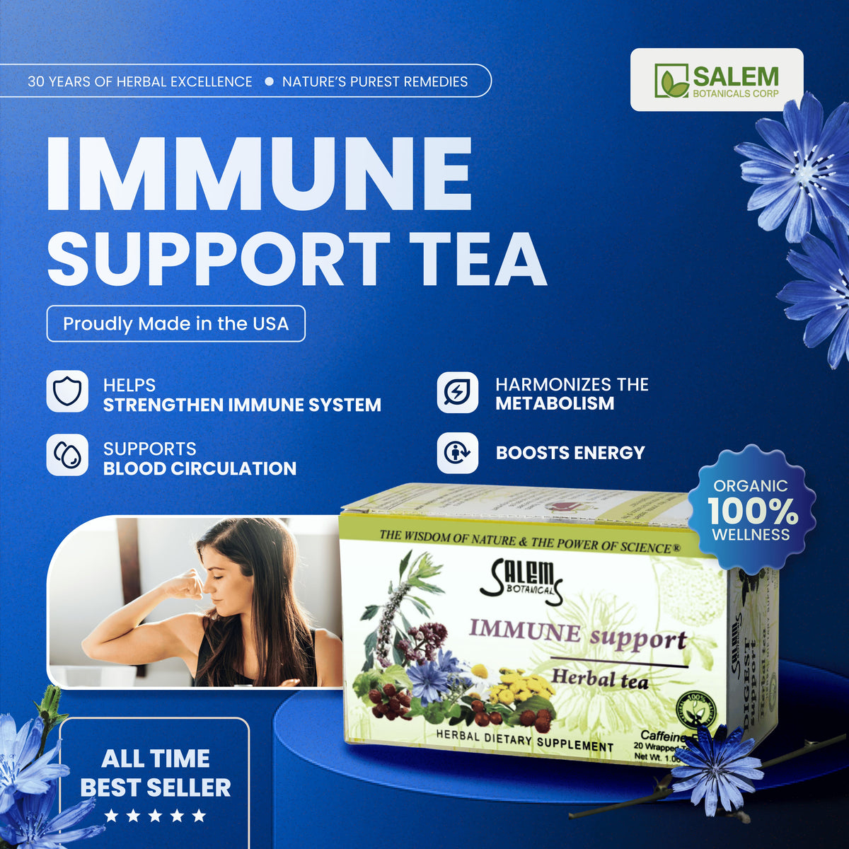 Immune Support Tea - 20 Tea Bags - Herbal Tea for Immune Defense & Dai ...
