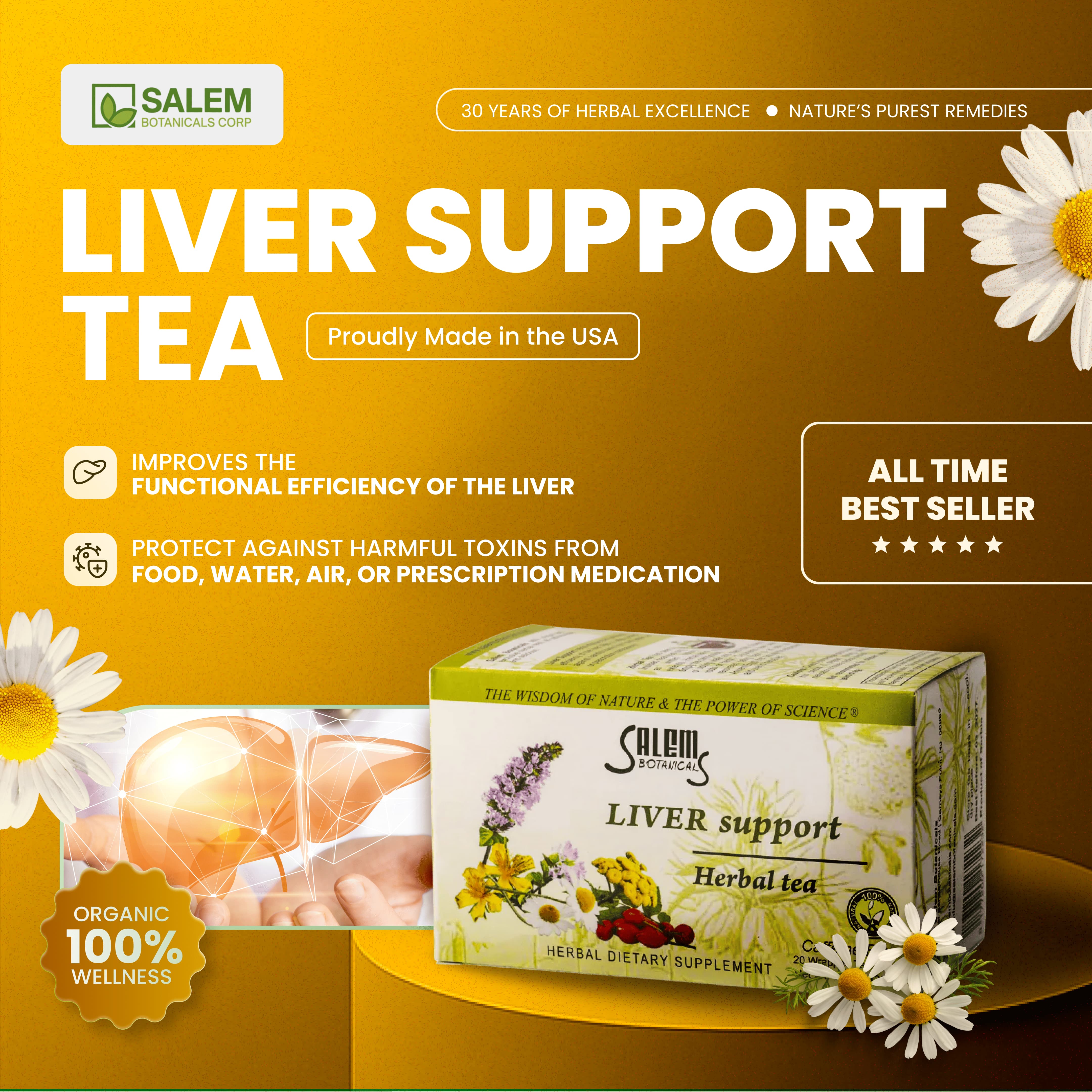 Liver Support Tea - 20 Tea Bags - Supports Liver Health & Natural Deto ...